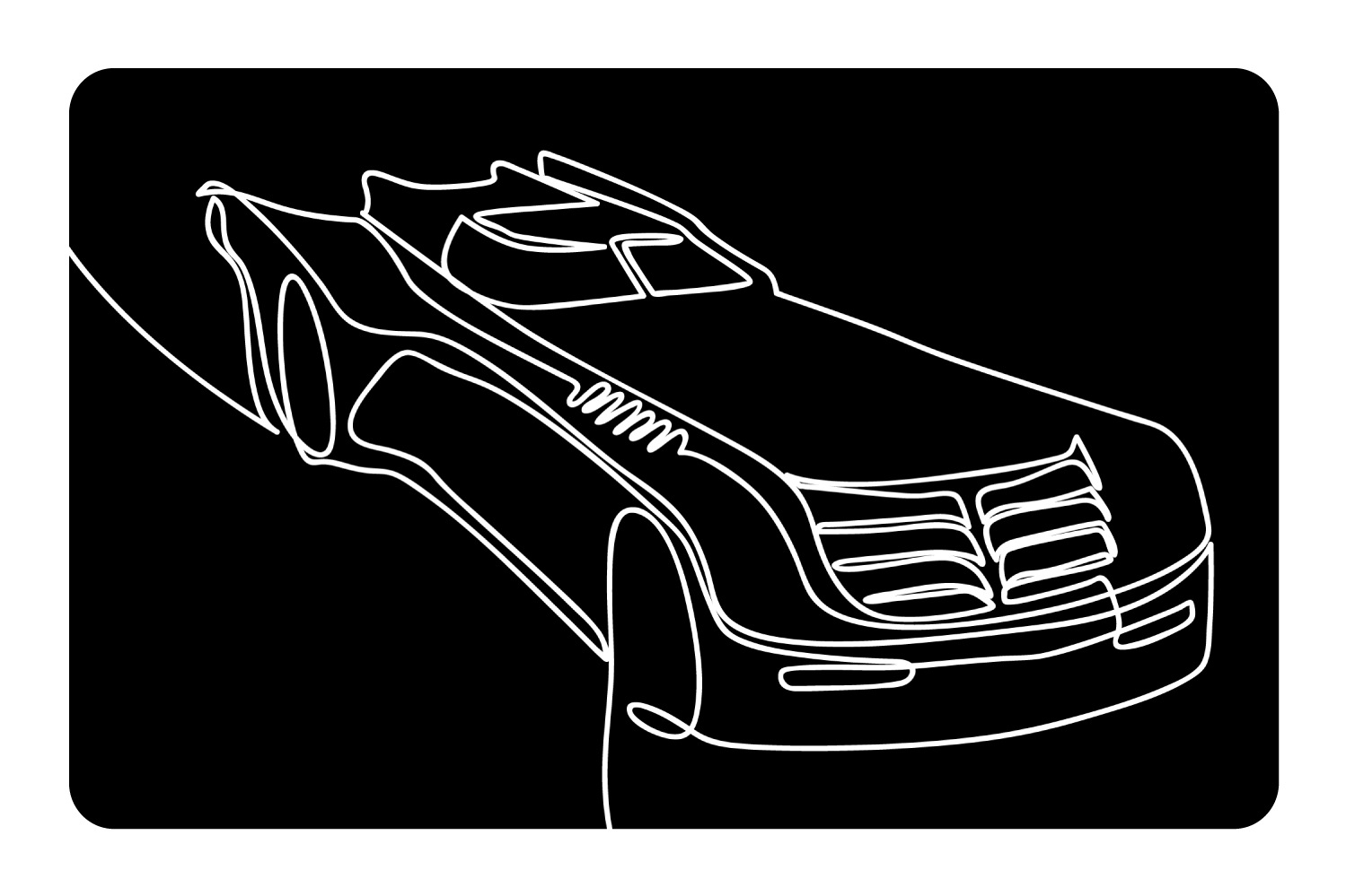 Bat Mobile Line Art